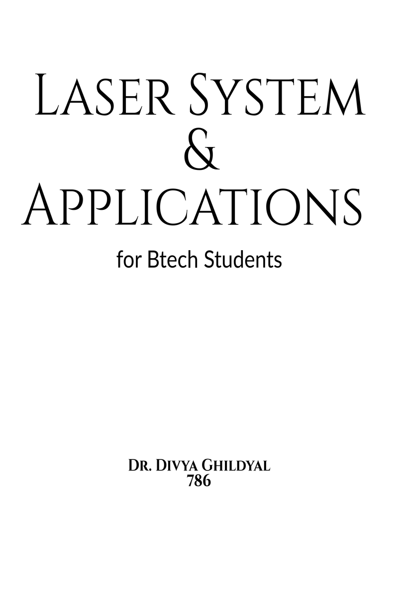 Laser System And Applications